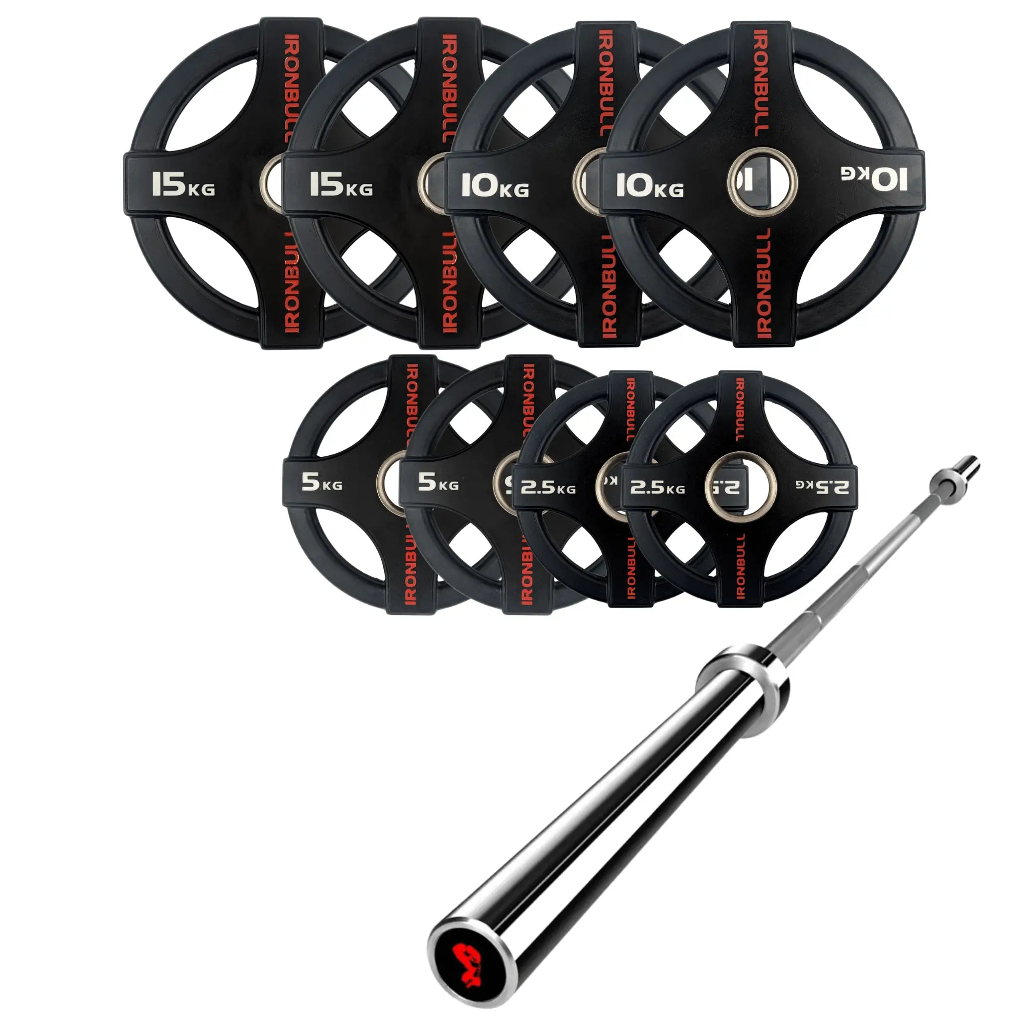65kg Quad Grip Weight Set + Barbell | Home Gym Kit
