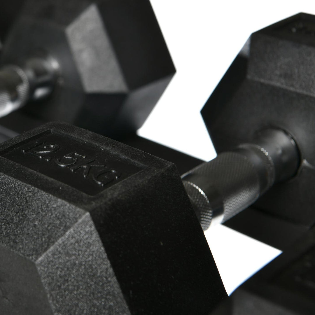 Hex Dumbell set | Hexagon Dumbbells | SuperStrong - With Rack