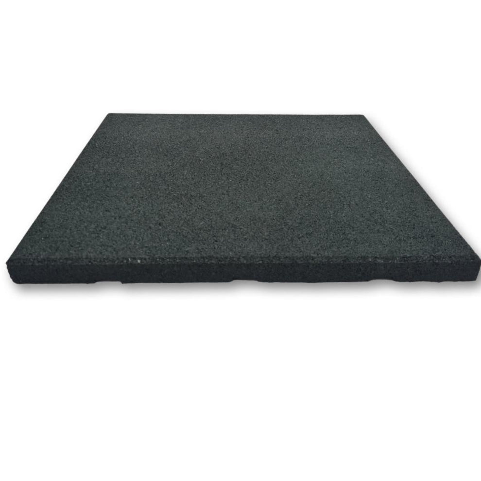 30mm High Impact Mats – 50cm x 50cm | Indoor & Outdoor Use - Black